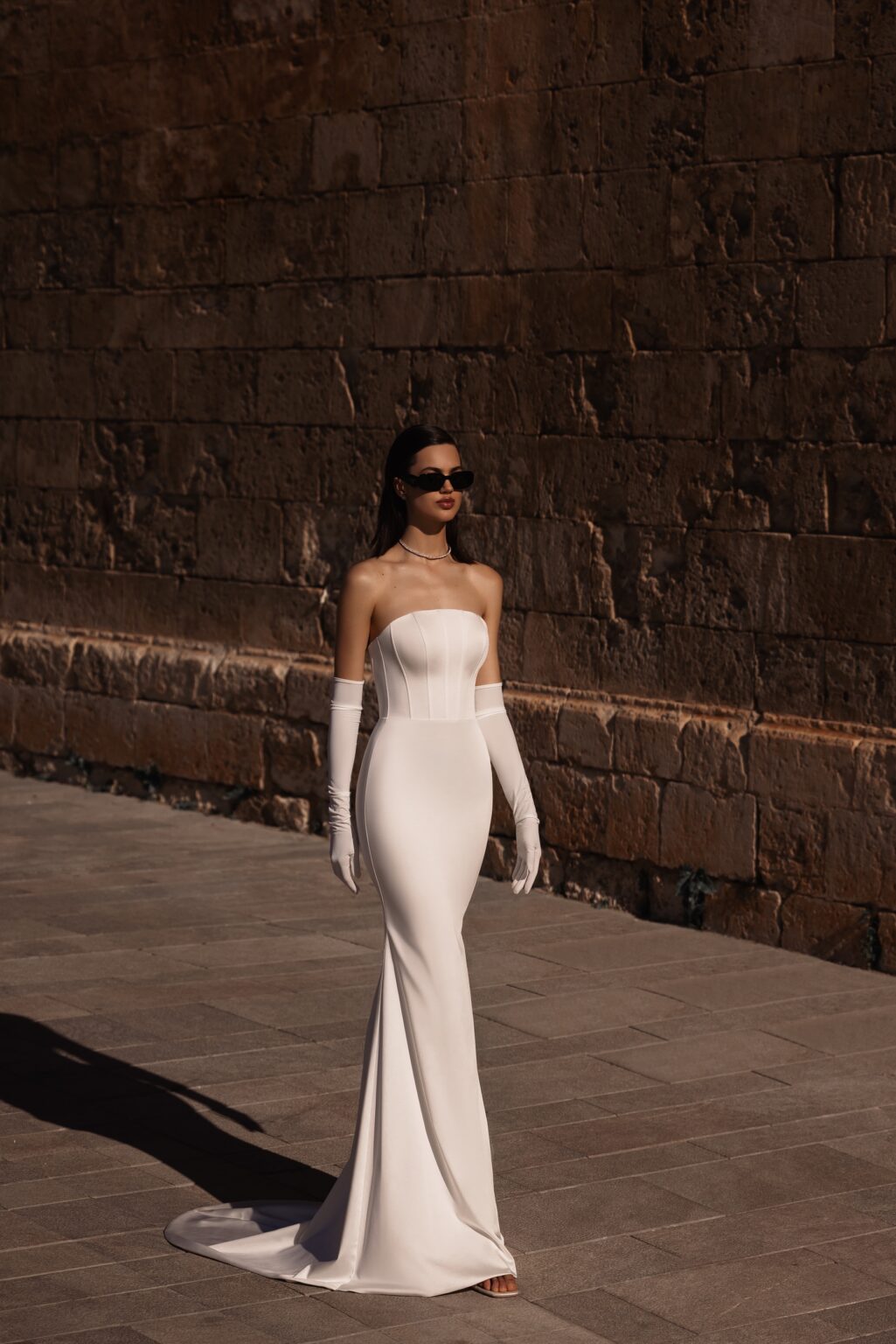 Corset back wedding dress «Valdes» with bow | WONA