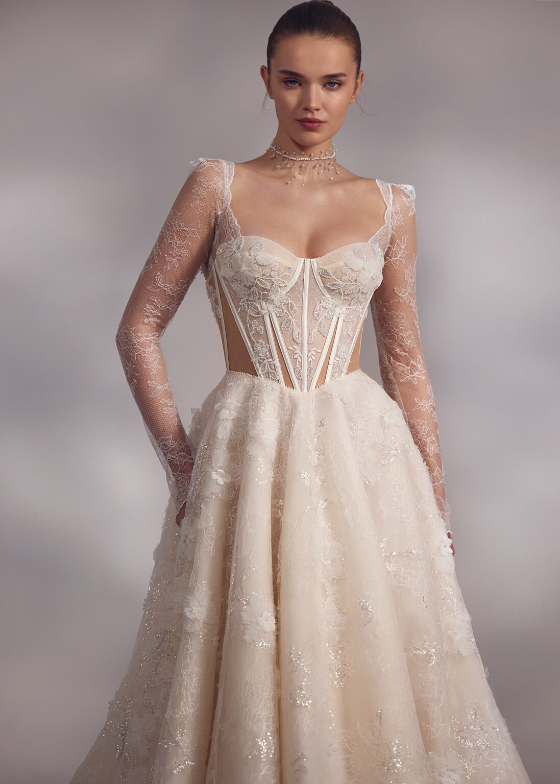 Lacing wedding dress «Arlene» with corset | WONA
